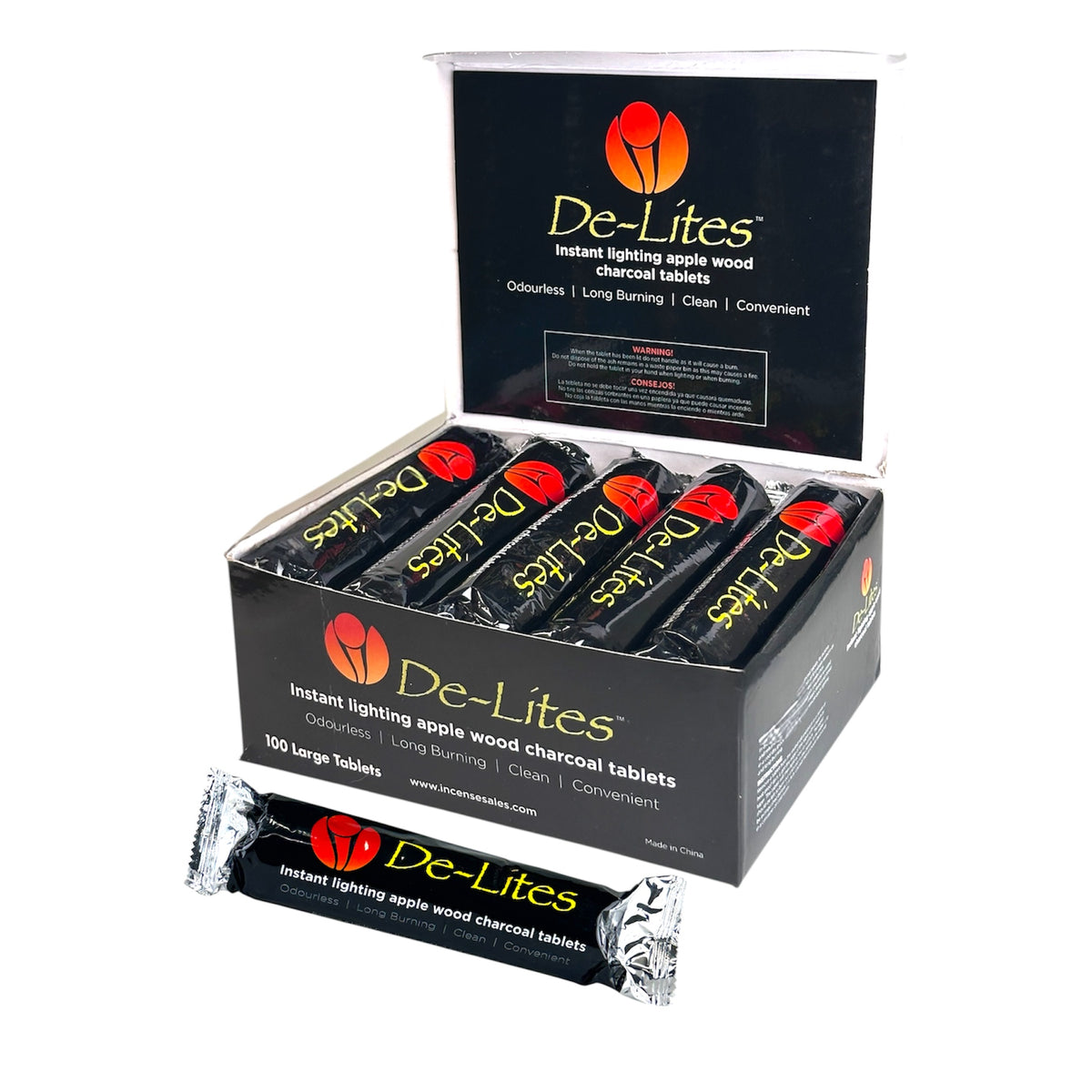 De-Lites Charcoal for Incense (Large Tablets) Box of 10 Rolls ...