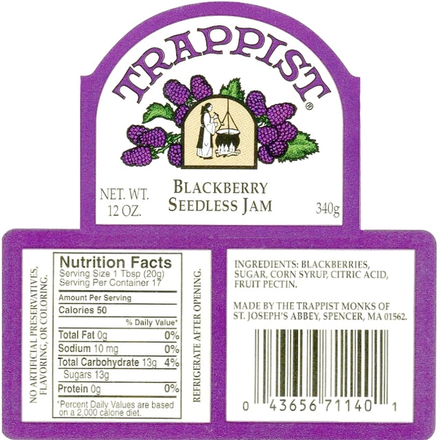 Blackberry Seedless Trappist Jam (12 Pack) – Monastery Greetings