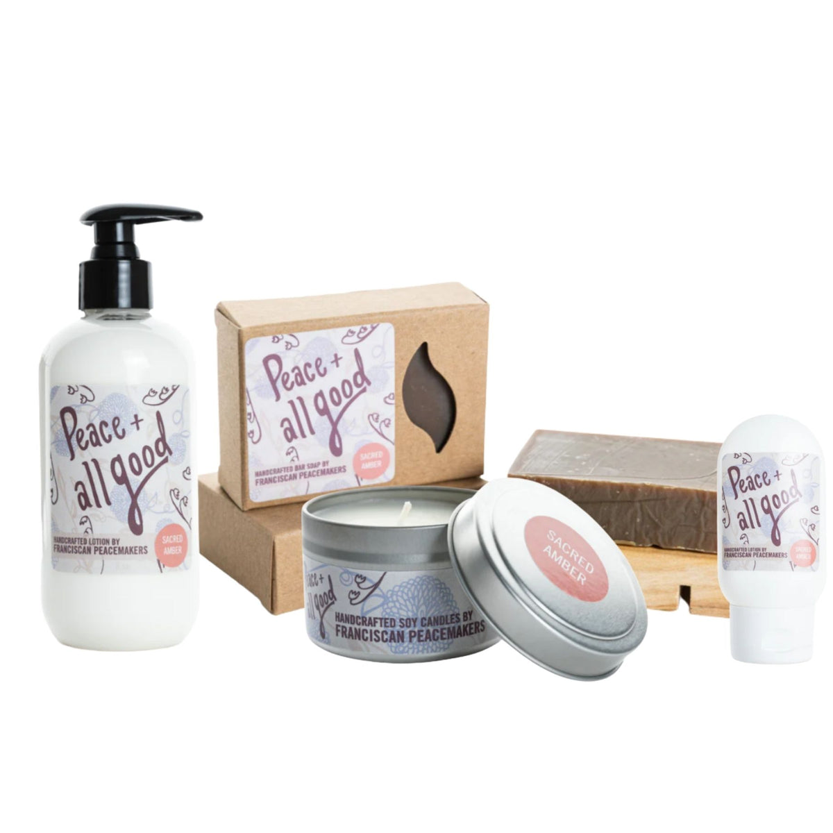 Peace & All Good Sacred Amber Sampler (set of 4) – Monastery Greetings